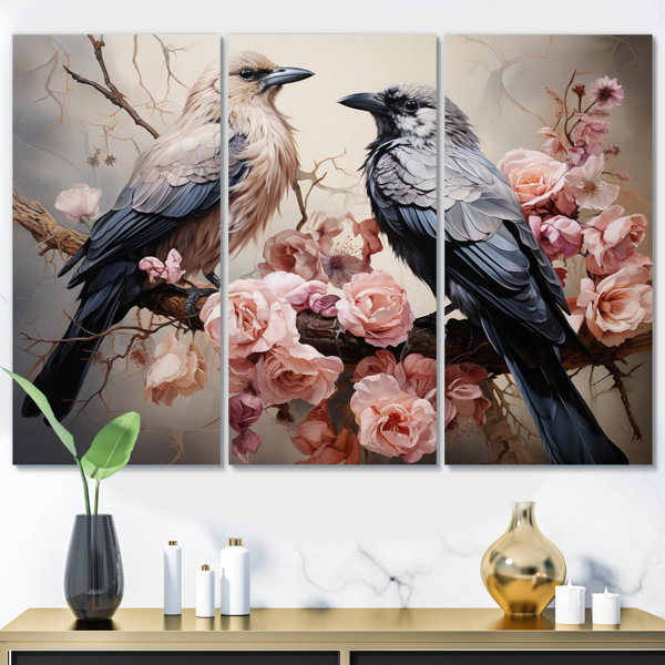 Winston Porter Crow Graceful Monarchs II On Canvas 3 Pieces Print | Wayfair